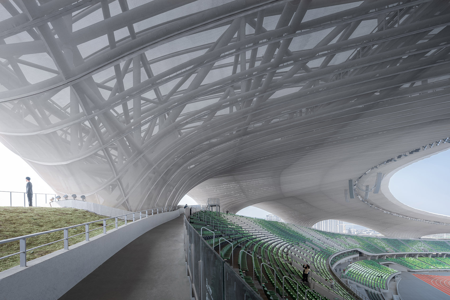MAD Architects Completes the World’s Largest Earth-sheltered Stadium ...