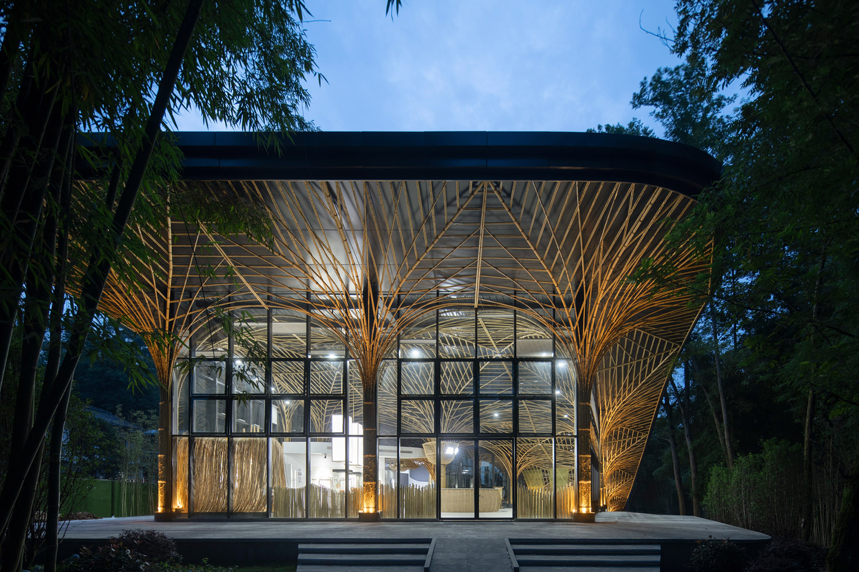 Qionglai Bamboo Pavilion by UNO Architects + Lin Rong Studio, SWJTU - 谷德设计网
