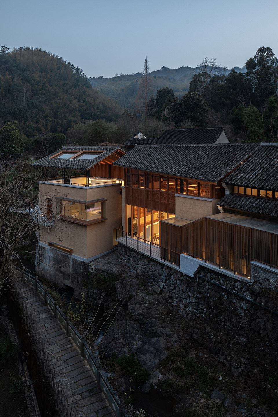 Riverside Restaurant adapted from the power station, Qixiakeng Village ...