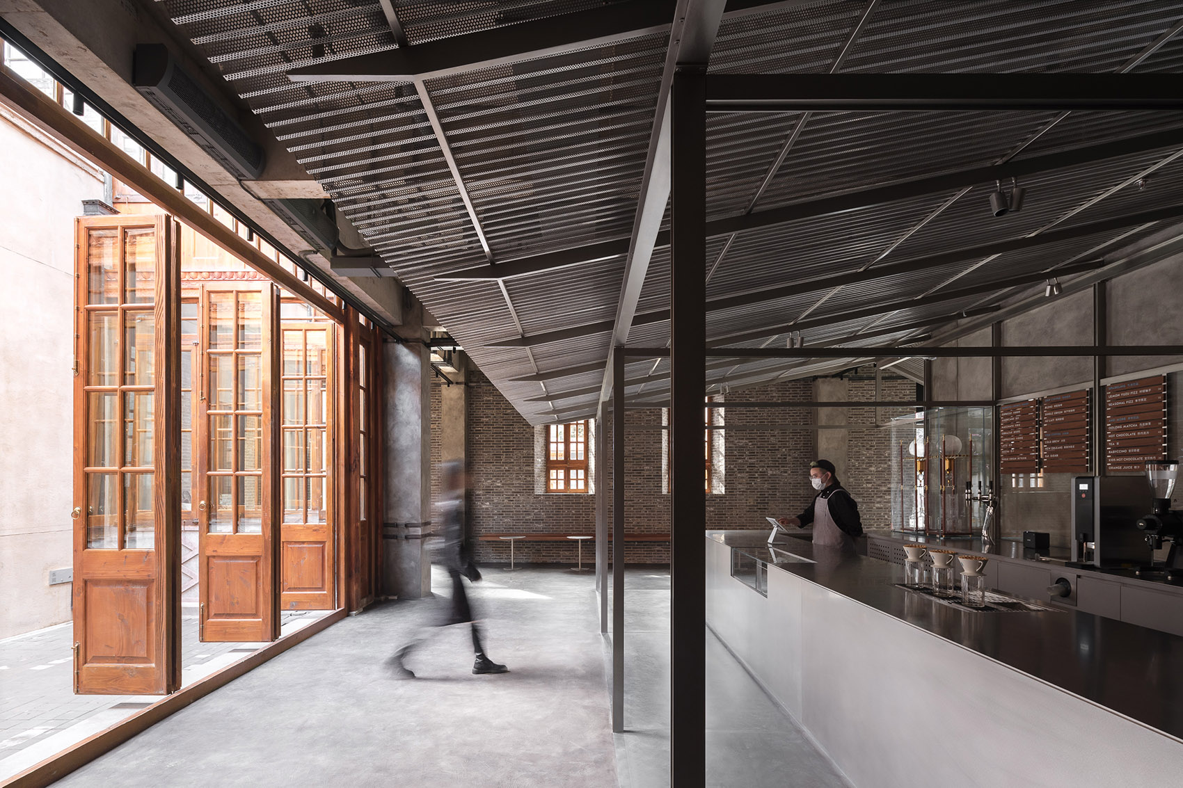 Primitive Shelter · Blue Bottle Zhang Yuan Cafe, China by Neri&Hu ...