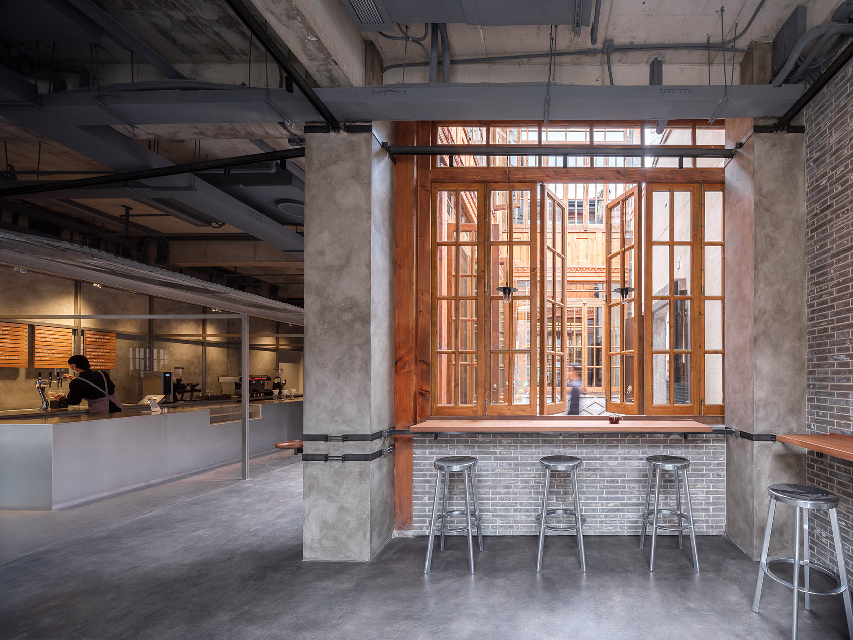Primitive Shelter · Blue Bottle Zhang Yuan Cafe, China by Neri&Hu ...