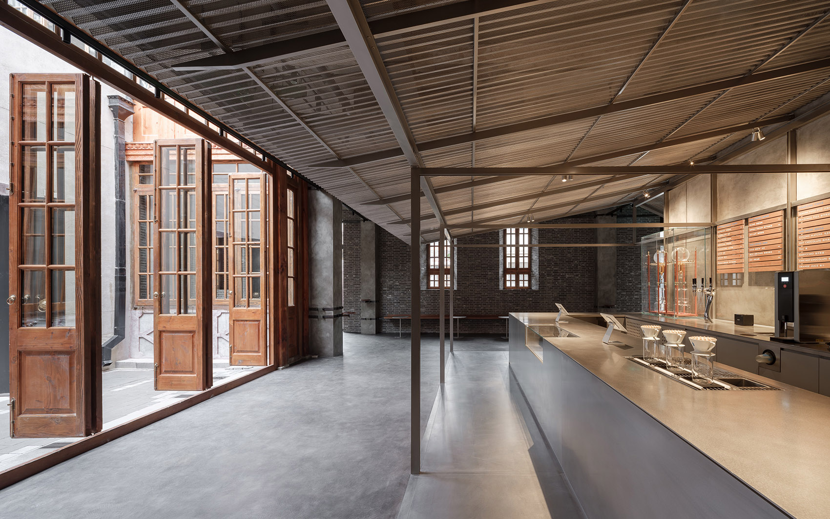 Primitive Shelter · Blue Bottle Zhang Yuan Cafe, China by Neri&Hu ...