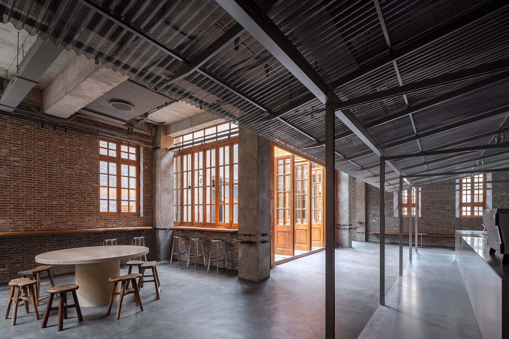 Primitive Shelter · Blue Bottle Zhang Yuan Cafe, China by Neri&Hu ...