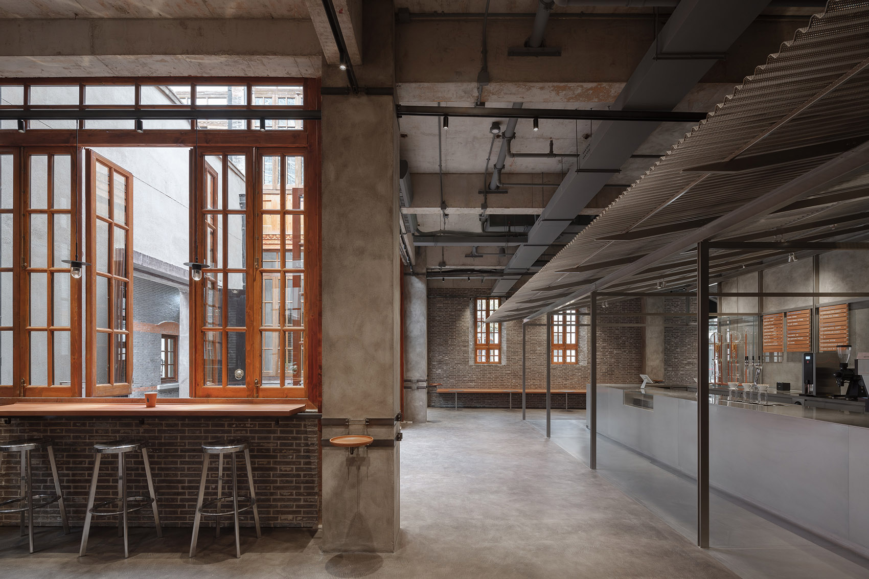 Primitive Shelter · Blue Bottle Zhang Yuan Cafe, China by Neri&Hu ...