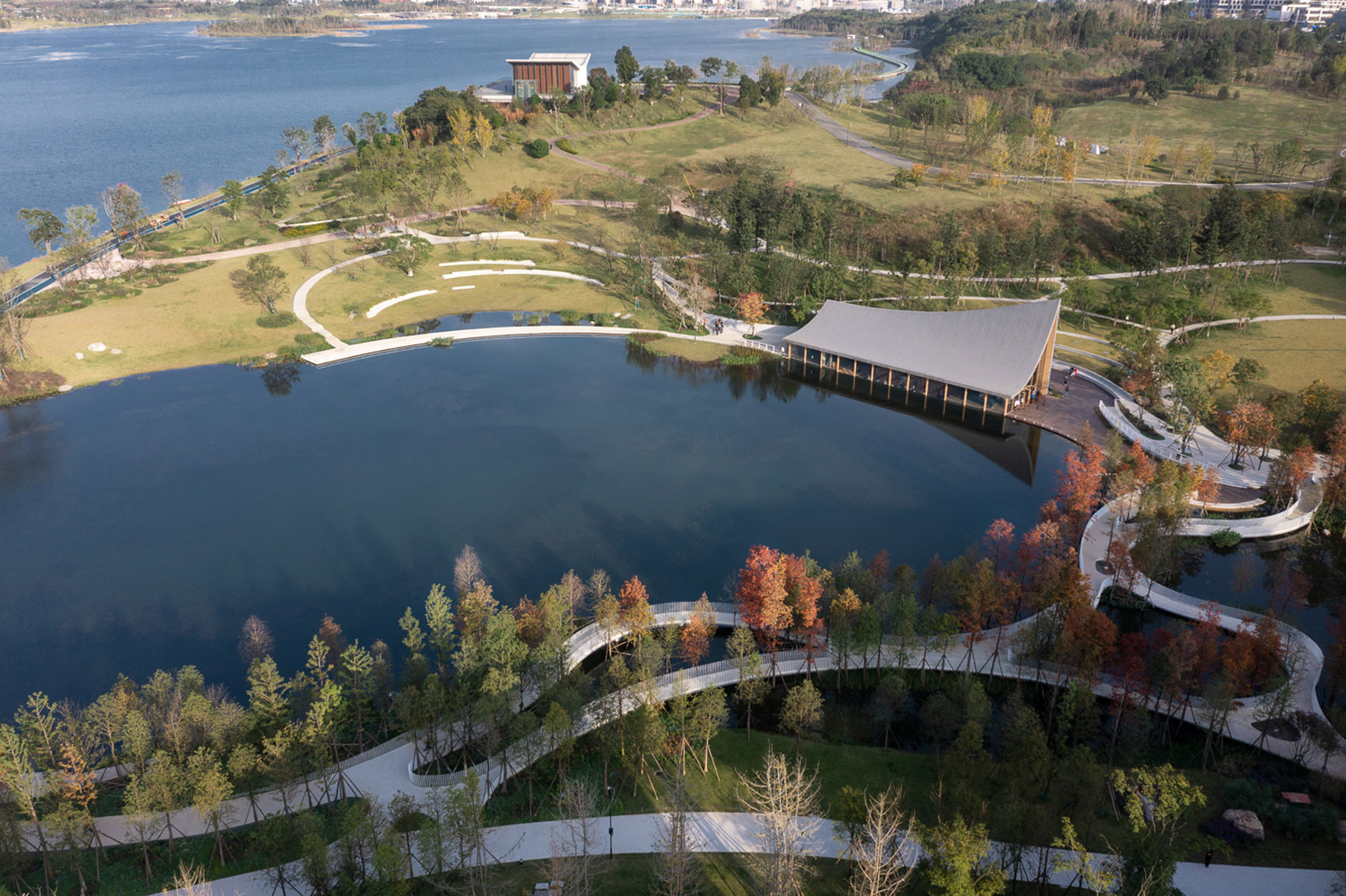 Xinglong Lake · Lakeside Woods Library by Yudao Landscape Design - 谷德设计网