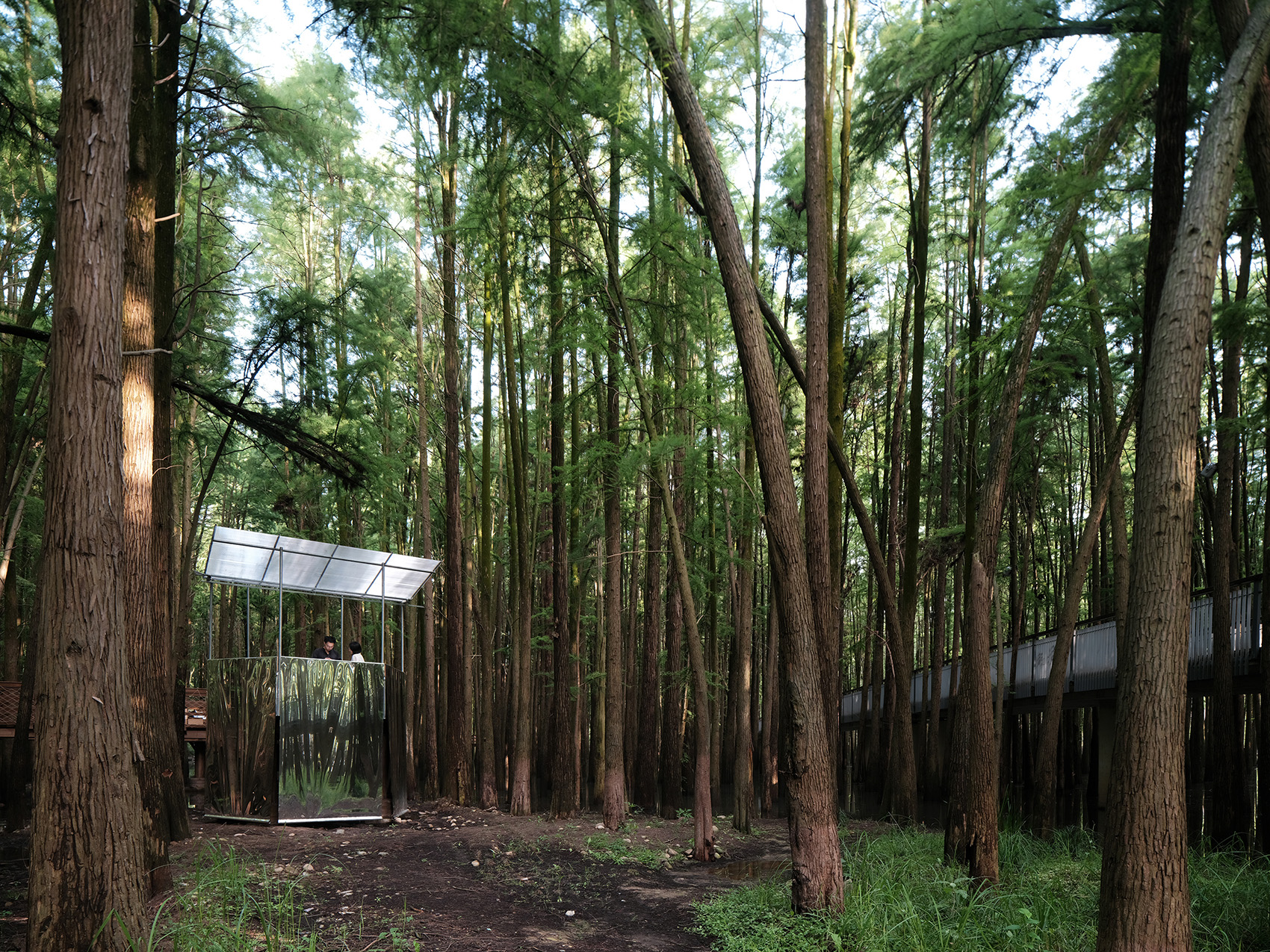 Temporary Pavilions in Aquatic Forest Park, China by Atelier Gegeben ...
