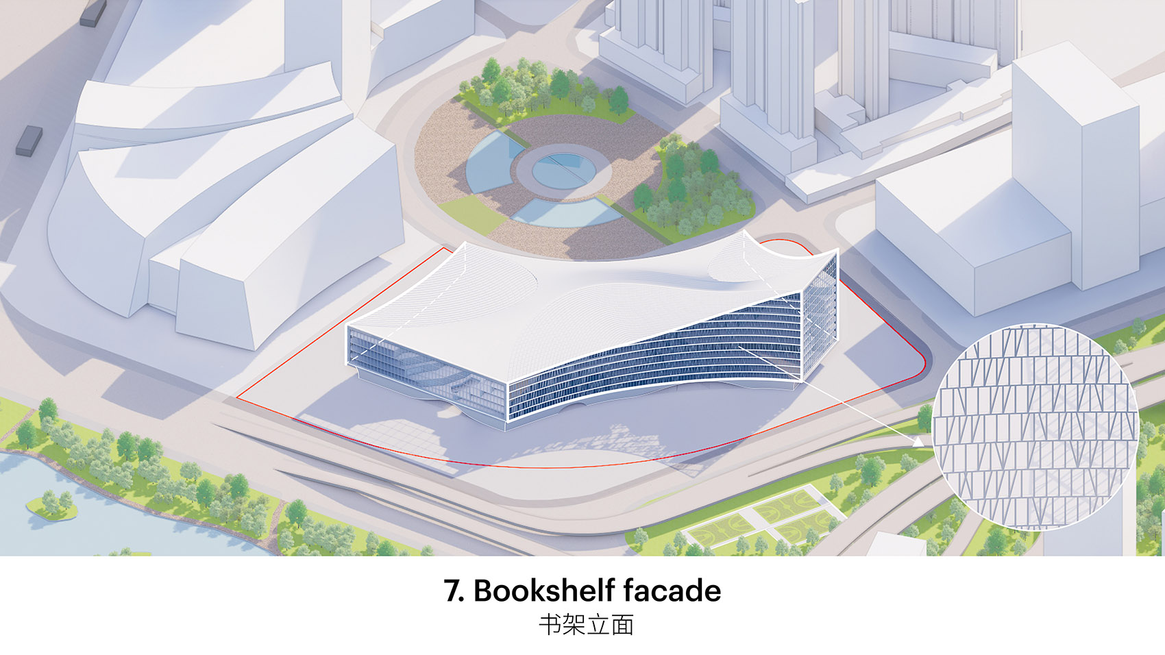 A canyon of books: MVRDV reveals winning design for Wuhan Library - 谷德设计网