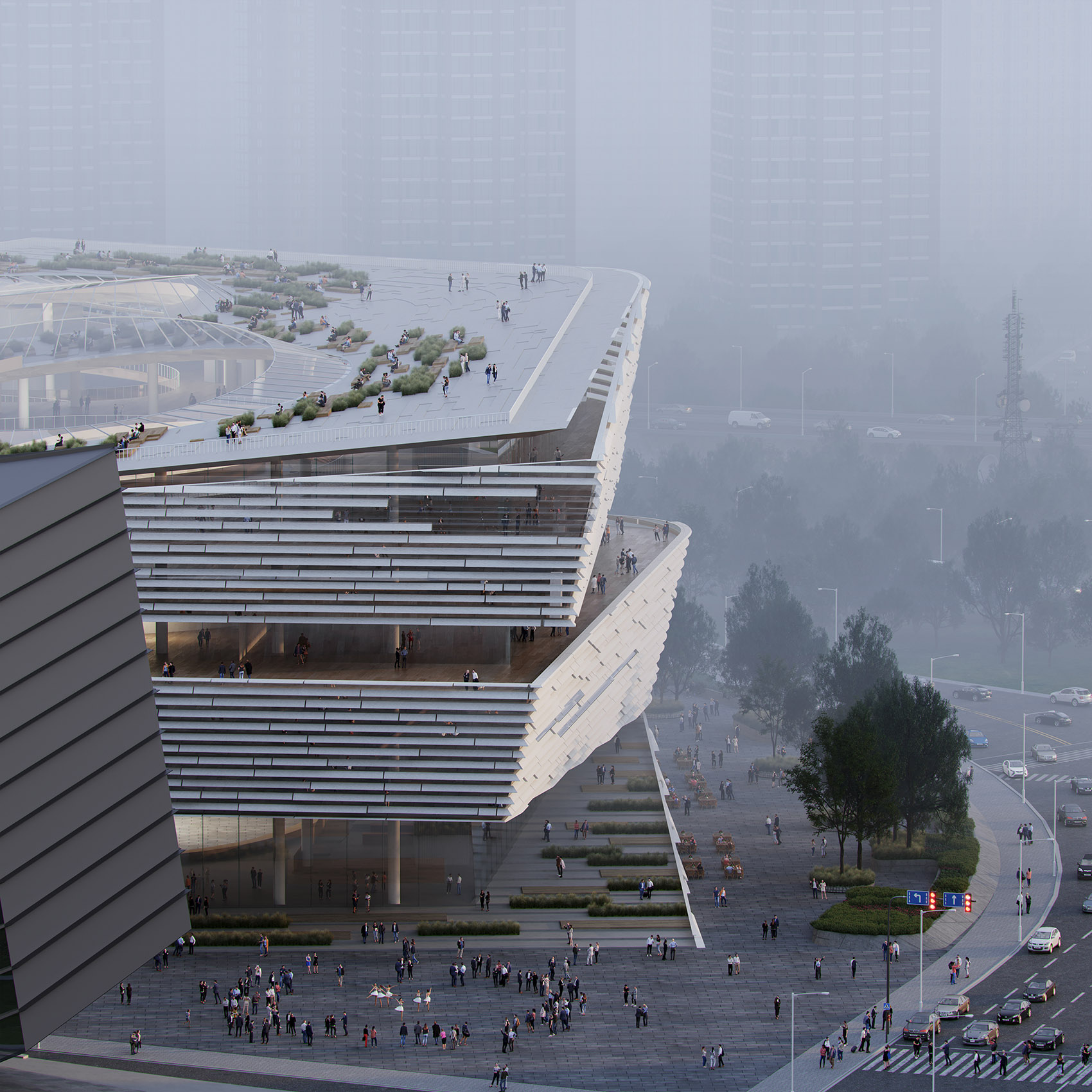 Competition Proposal for New Wuhan Library by Cook Haffner Architecture ...