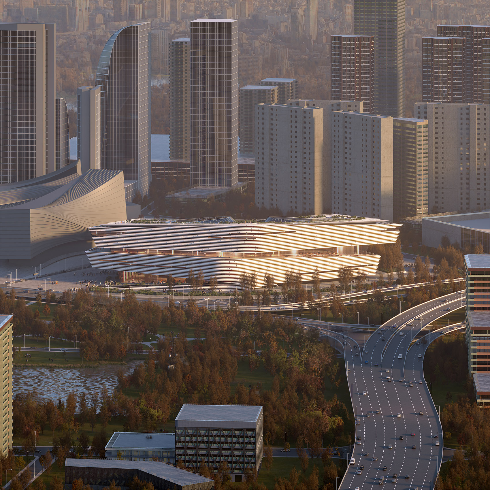 Competition Proposal for New Wuhan Library by Cook Haffner Architecture Platform + Beijing ...