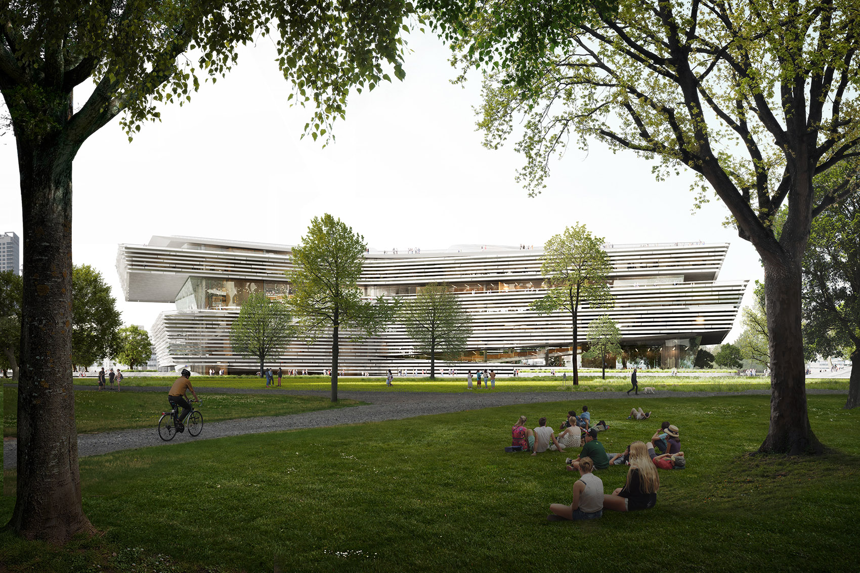 Competition Proposal for New Wuhan Library by Cook Haffner Architecture Platform + Beijing ...