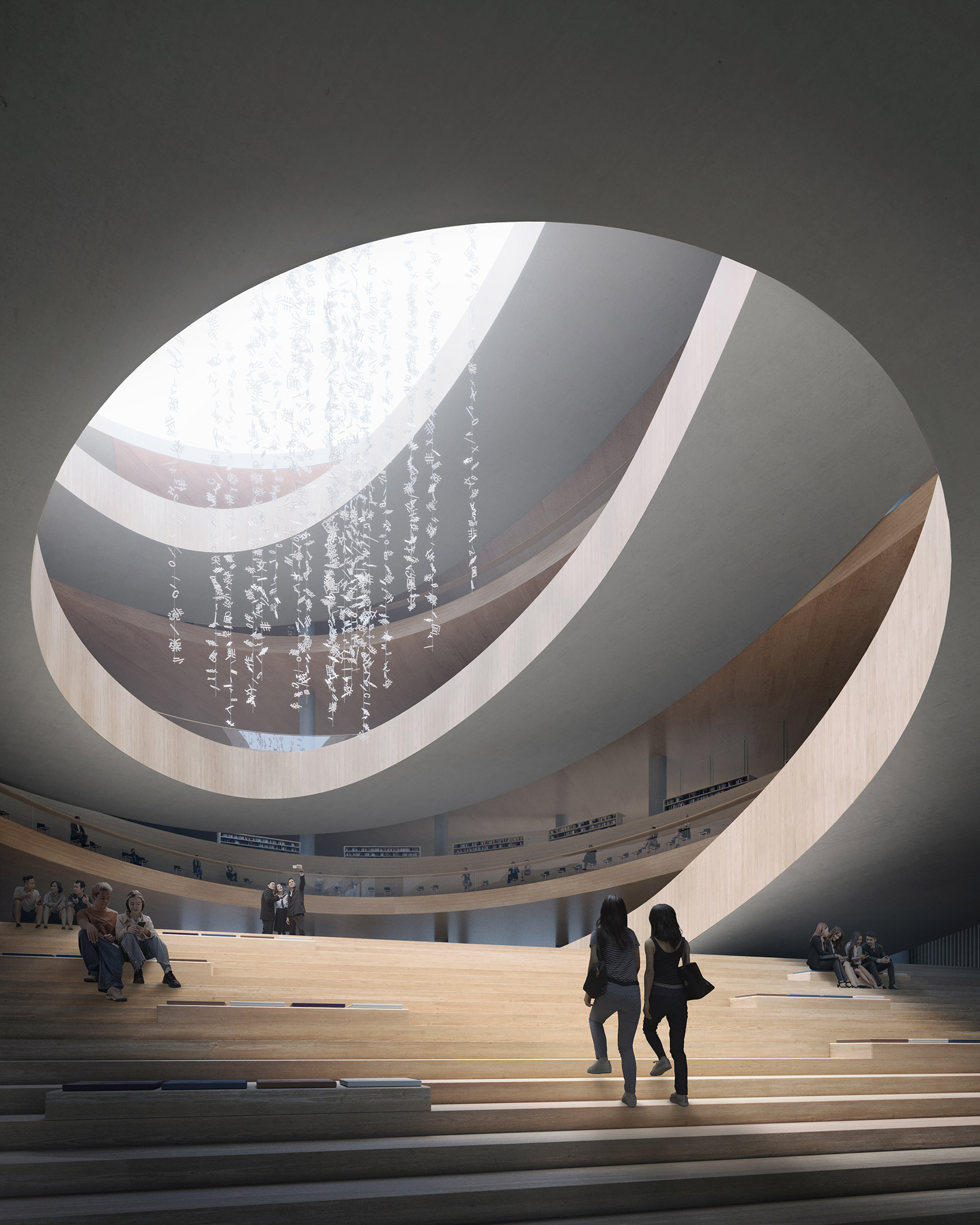 Competition Proposal for New Wuhan Library by Cook Haffner Architecture ...