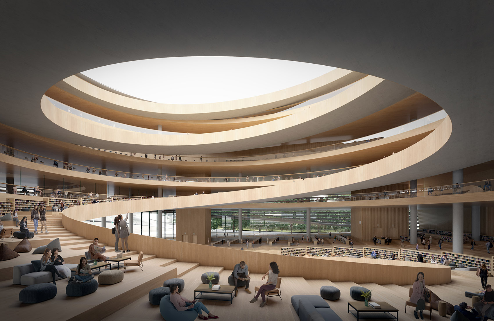 Competition Proposal for New Wuhan Library by Cook Haffner Architecture ...