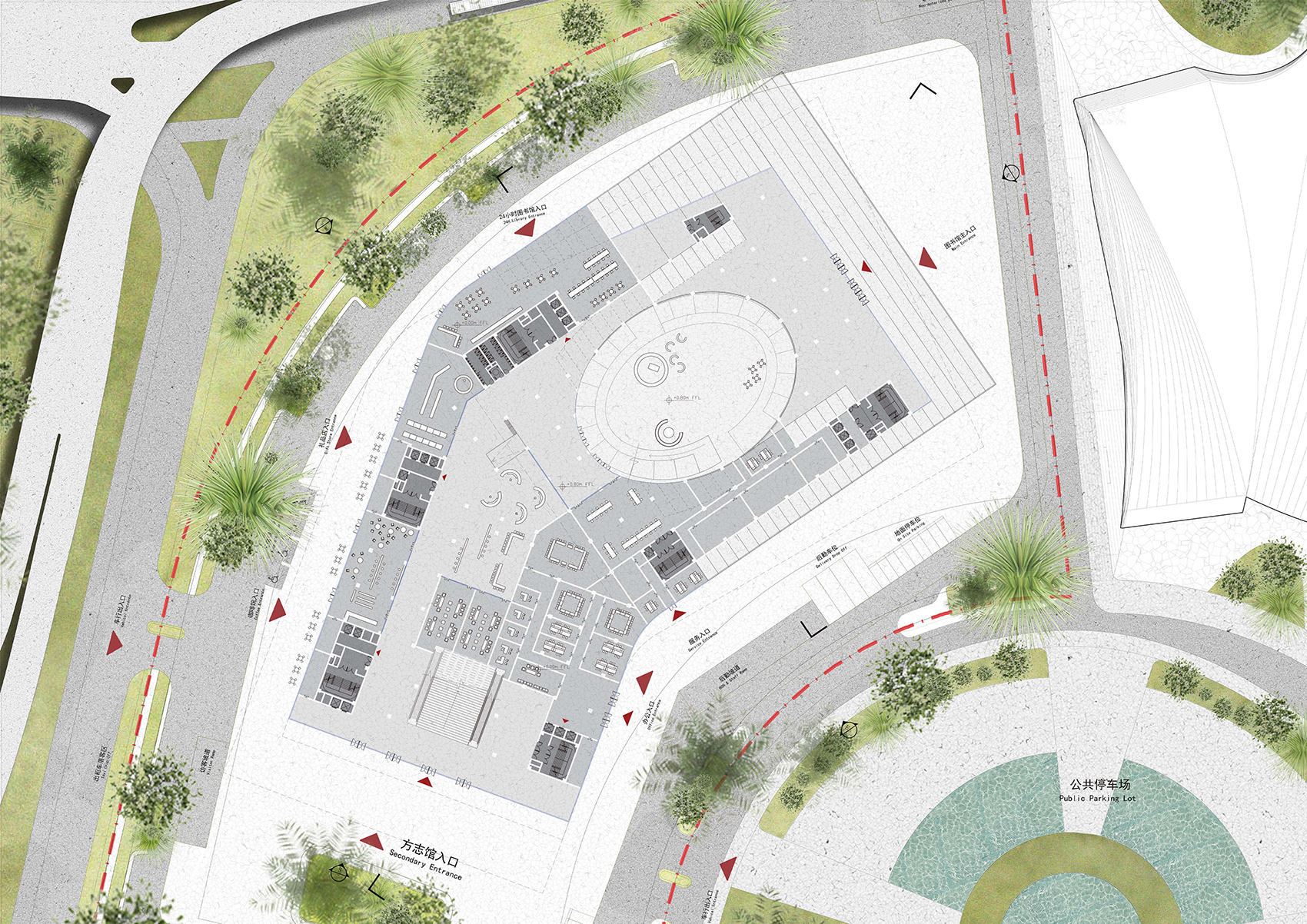 Competition Proposal for New Wuhan Library by Cook Haffner Architecture Platform + Beijing ...