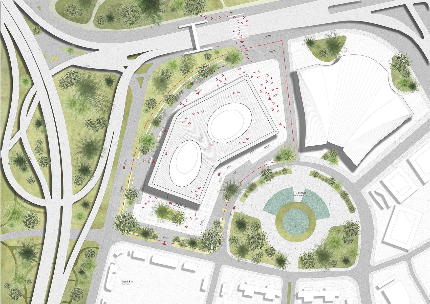 Competition Proposal for New Wuhan Library by Cook Haffner Architecture Platform + Beijing ...