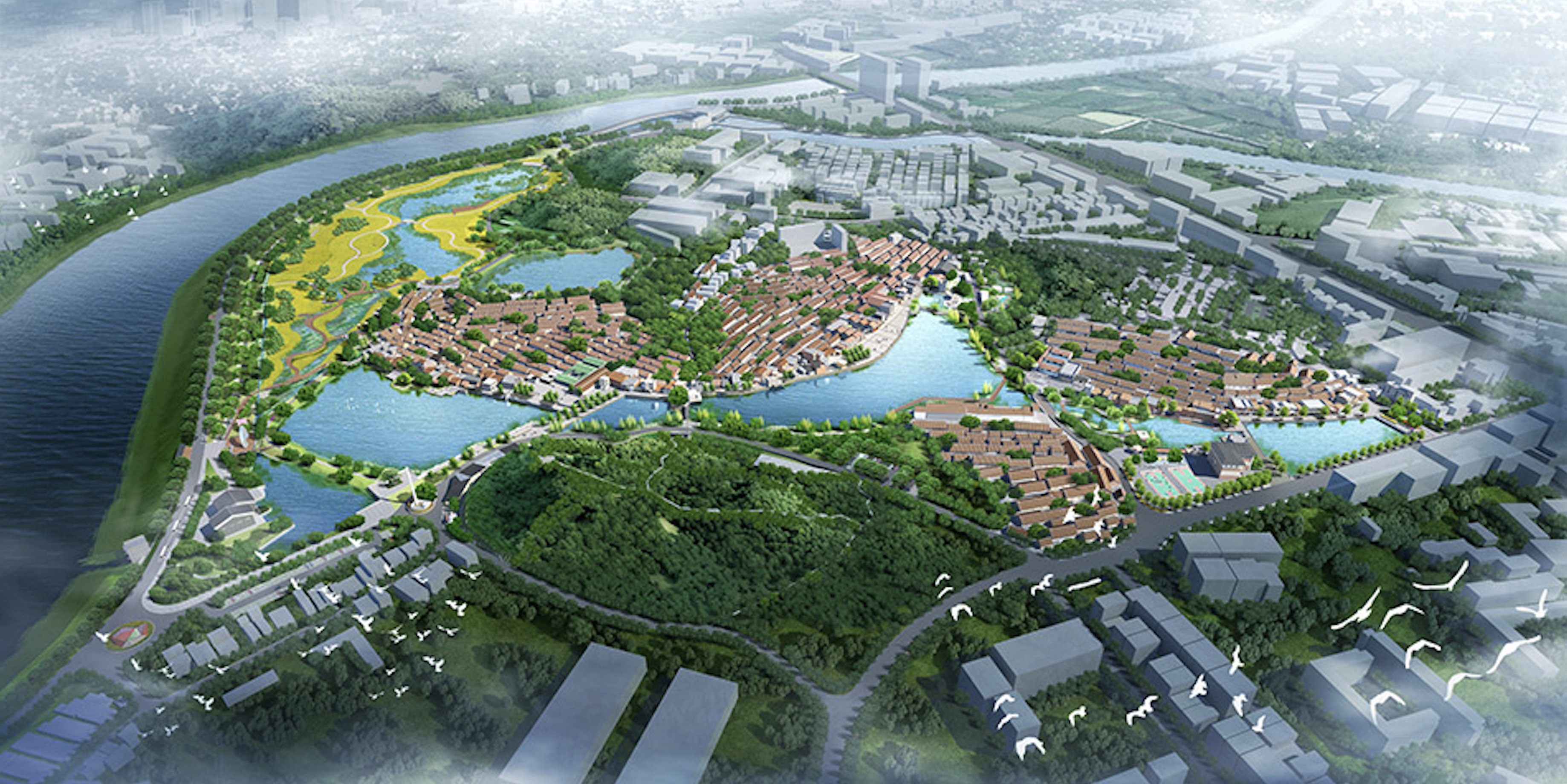 Organic renewal of the contiguous villages of Ding, Peng and Huang by ...