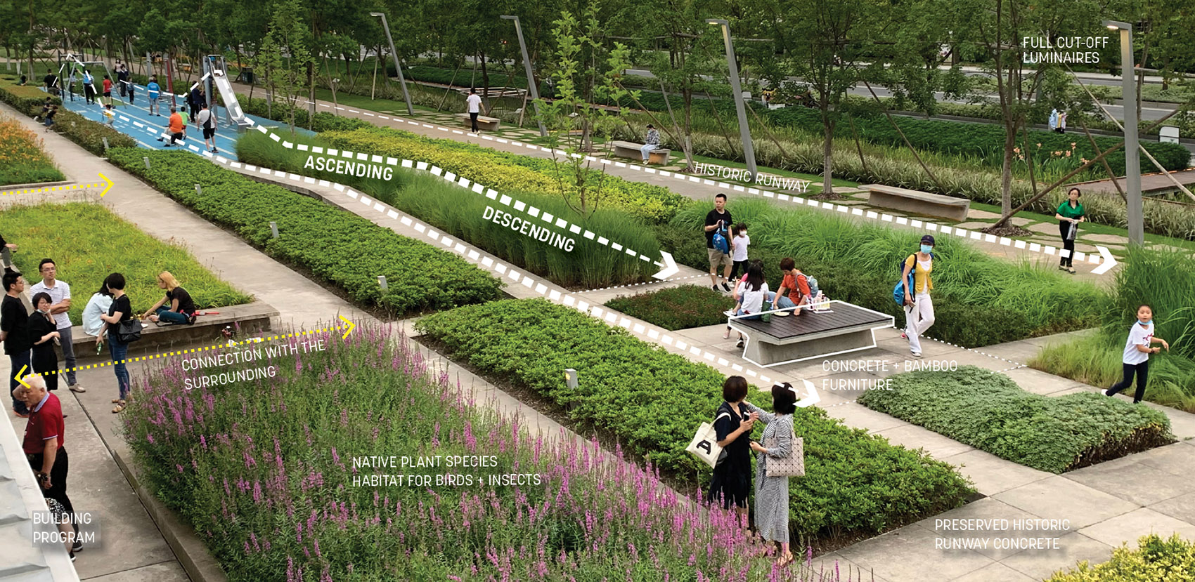 2021 ASLA URBAN DESIGN AWARD OF HONOR: Xuhui Runway Park / Sasaki - 谷德设计网 2021 ASLA URBAN DESIGN AWARD OF HONOR: Xuhui Runway Park / Sasaki - 谷德设计网