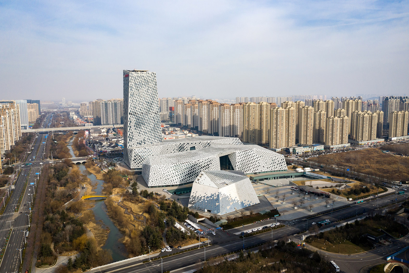 Shandong Provincial Cultural and Art Center (The Three Buildings) by ...