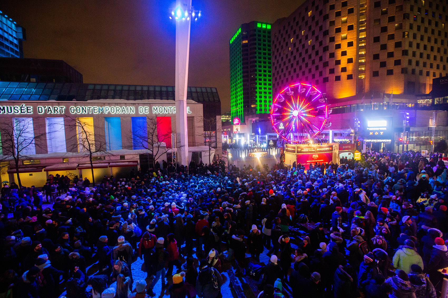 The Montréal en Lumière Festival Opens a 1000-Foot-Long Aerial Skating ...