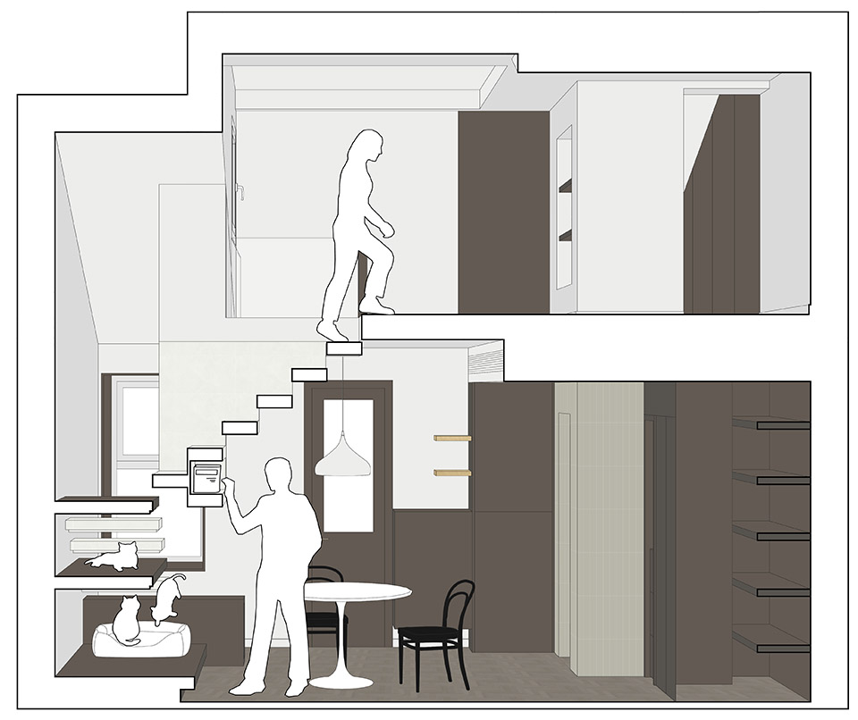 Duplex Apartment with Vertical Circulation by Qisi Design - 谷德设计网