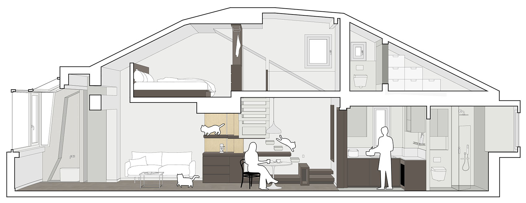 竖向环通的复式住宅，上海 / 栖斯 - 谷德设计网