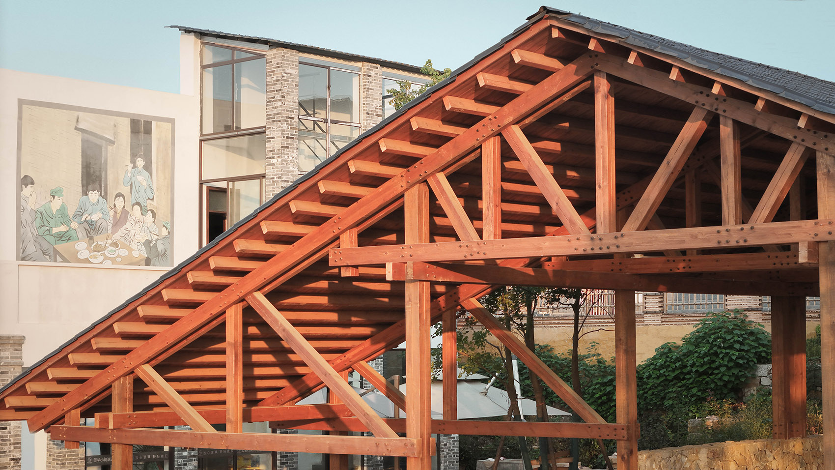 Continuous Roof – Wooden Structure in Dongyang Village by Galaxy Arch ...
