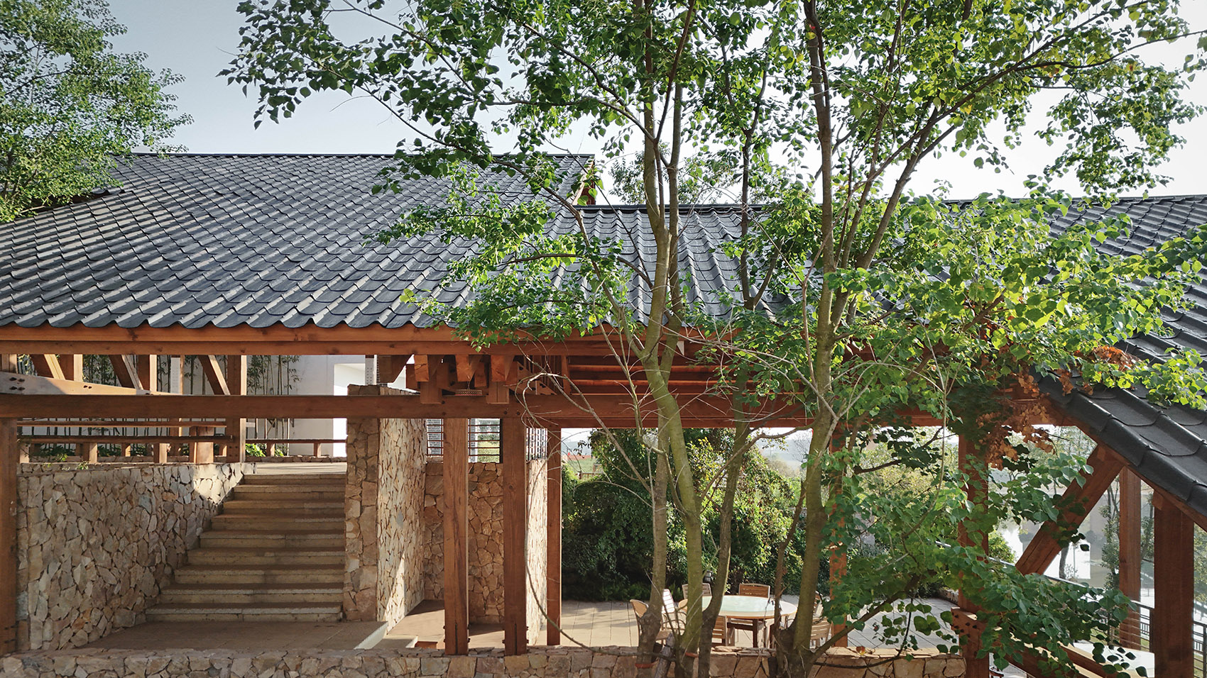 Continuous Roof – Wooden Structure in Dongyang Village by Galaxy Arch ...