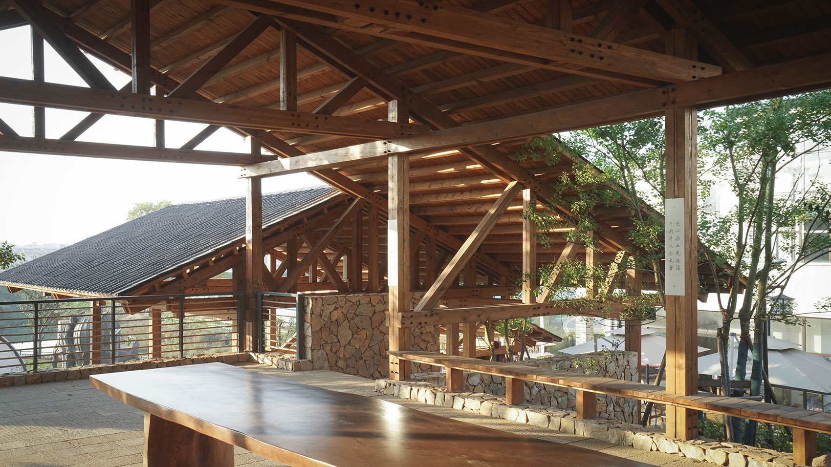 Continuous Roof – Wooden Structure in Dongyang Village by Galaxy Arch ...