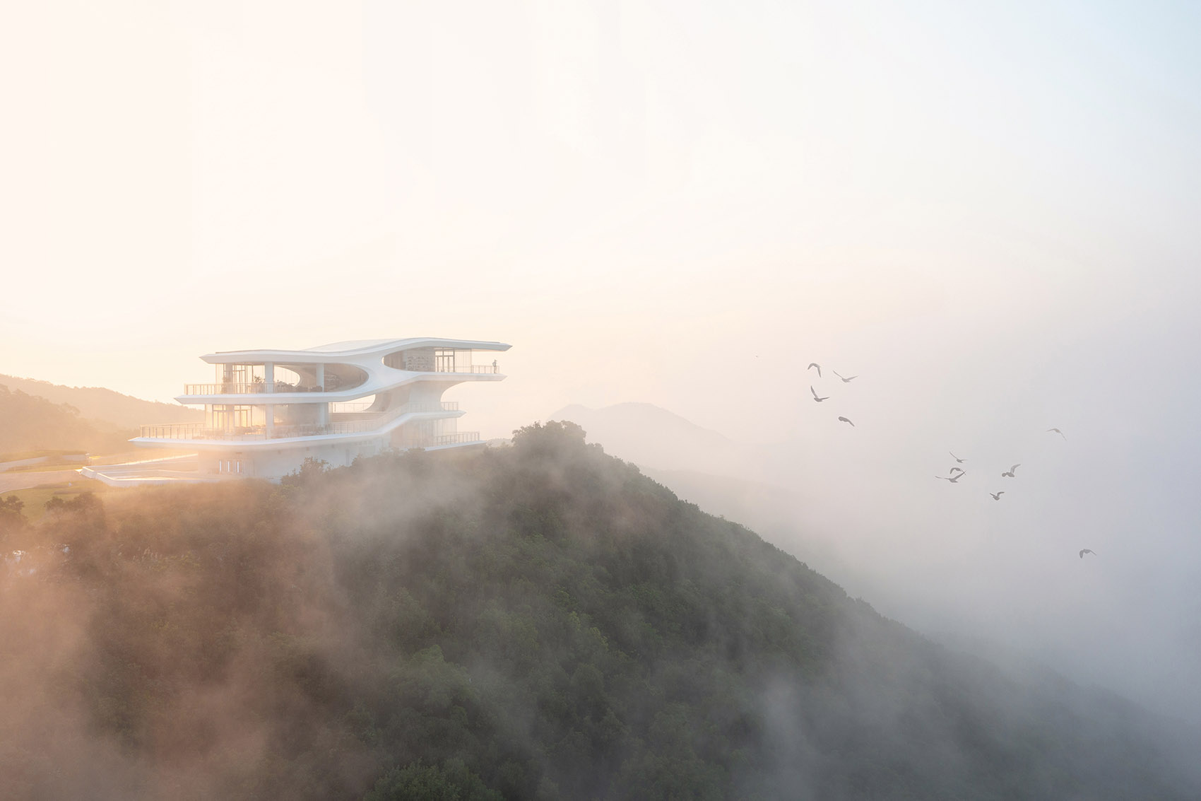 Yunhai Forest Service Station, China by Meng Fanhao / line+ studio - 谷德设计网