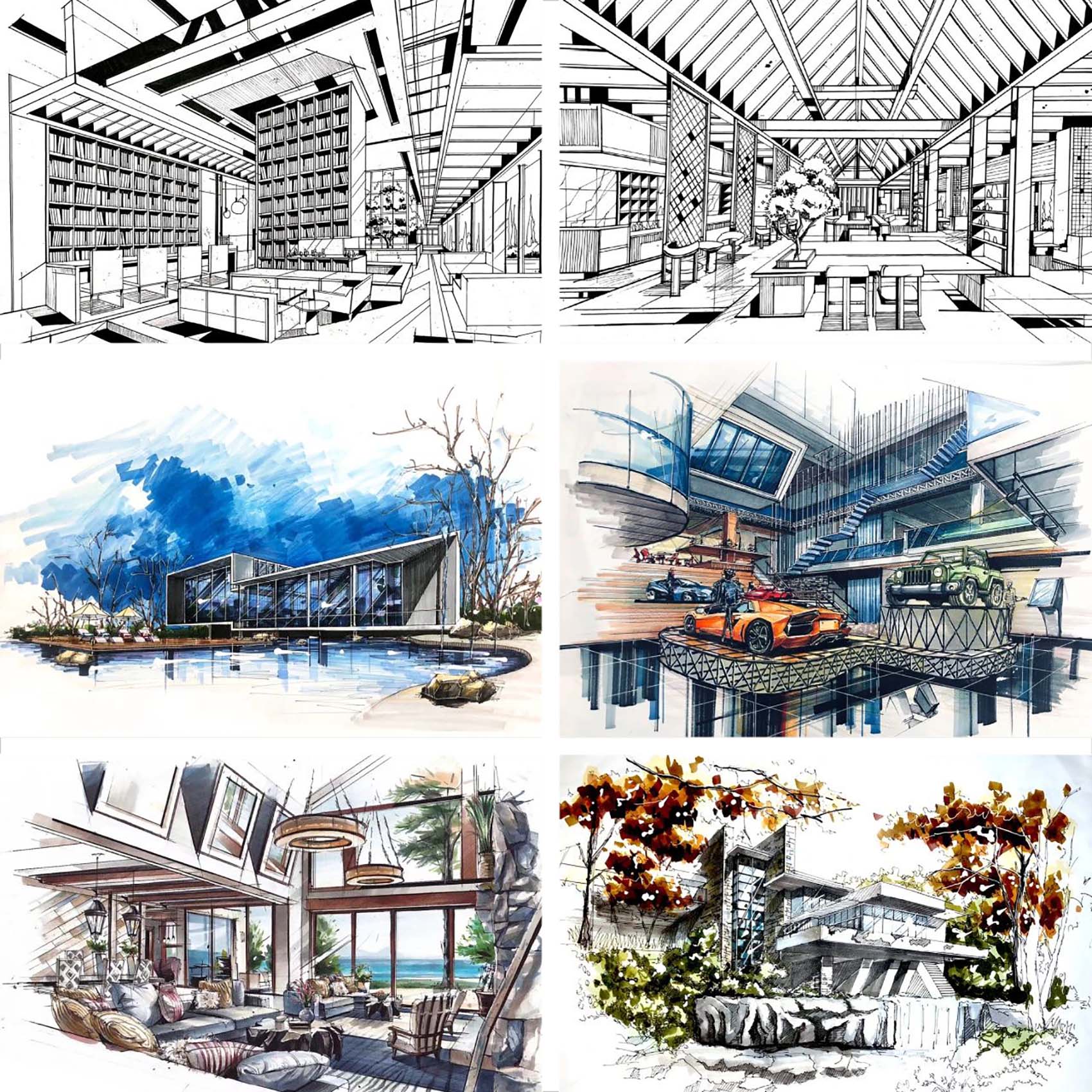 快题课程｜环艺快题手绘训练班 - 谷德设计网