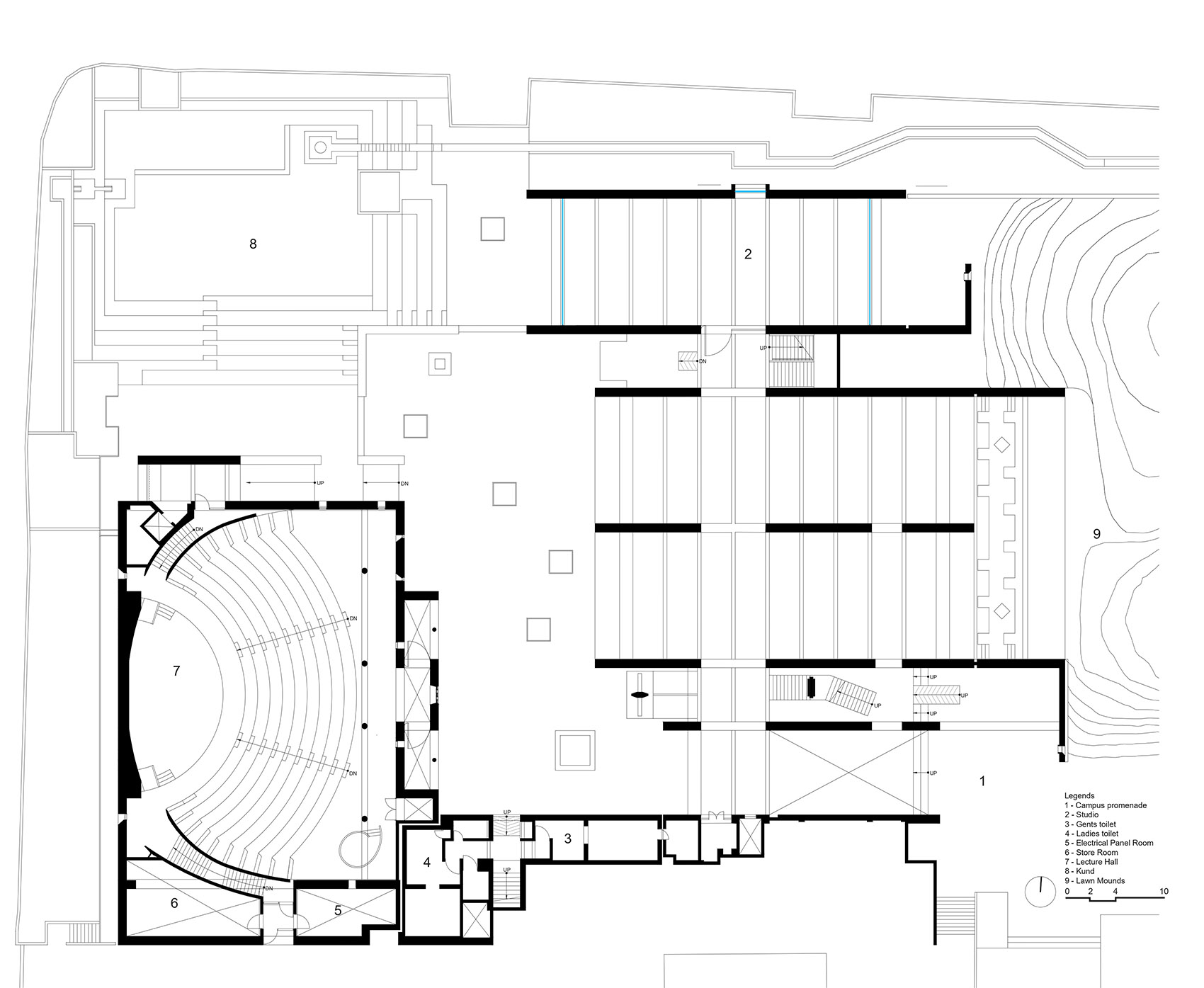 CEPT University – Foundation Hall, Lecture Hall and Kund by CCBA ...