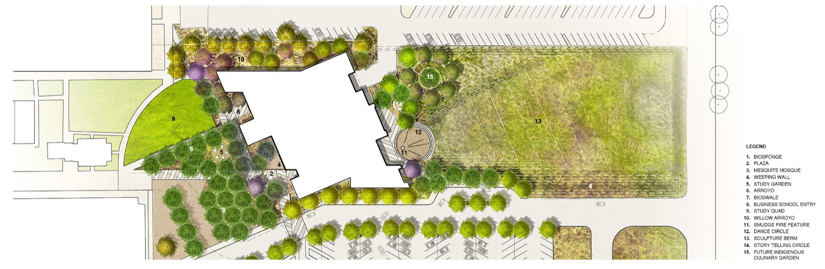 2023 ASLA通用设计类荣誉奖：云之歌 – SCC商学院 + 本土文化中心 / COLWELL SHELOR LANDSCAPE ...