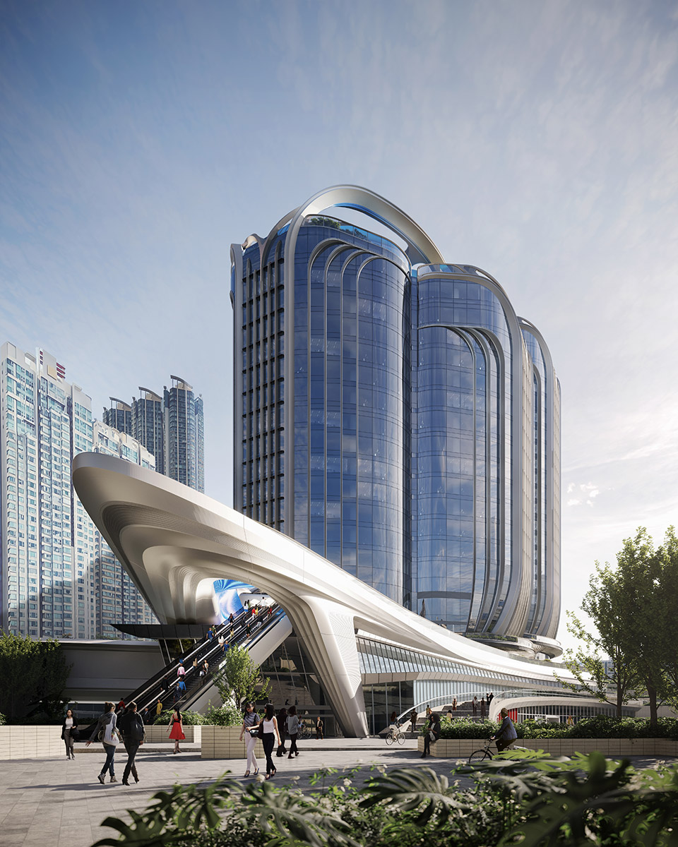 Hong Kong’s High Speed Rail West Kowloon Terminus by Zaha Hadid ...