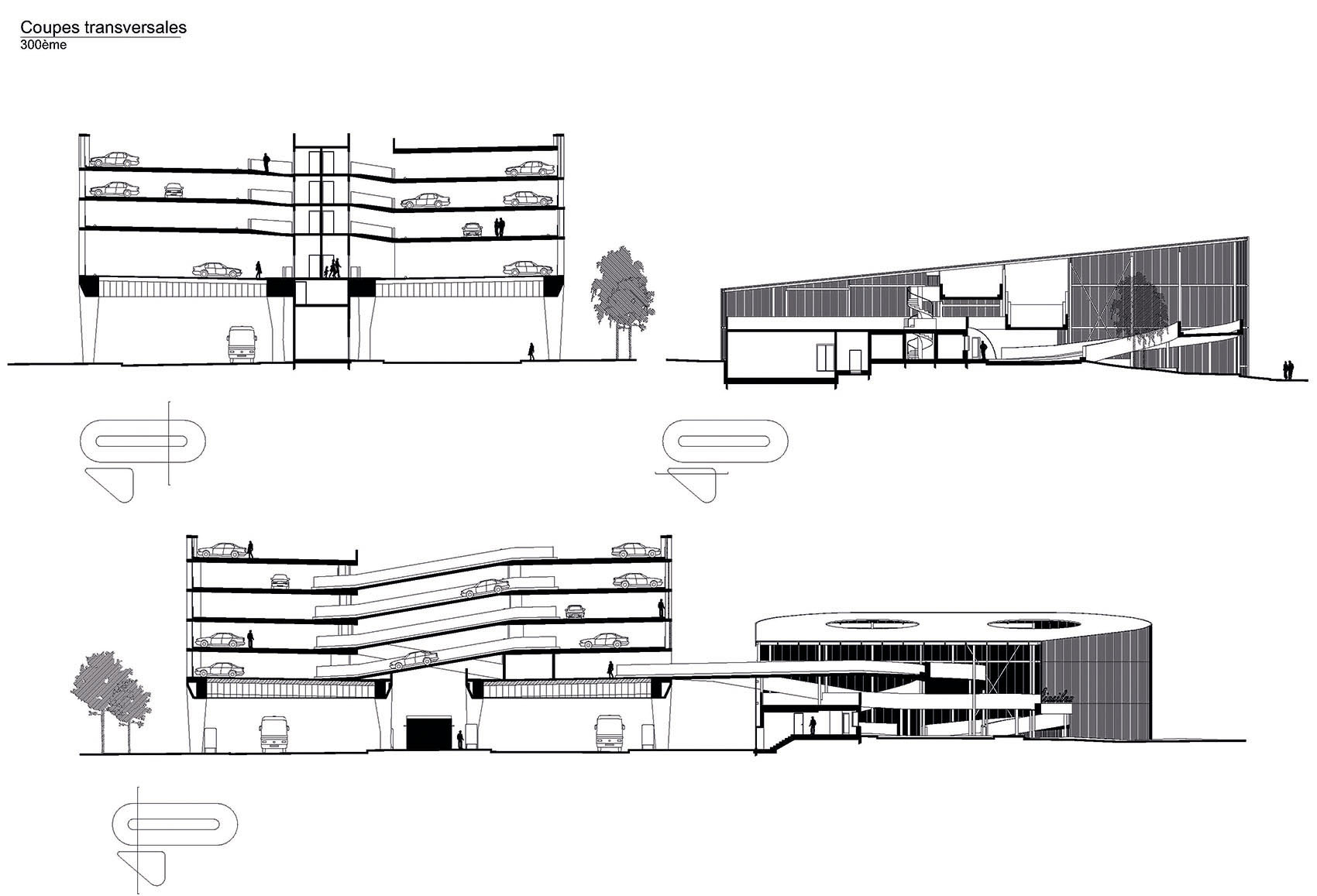Park and ride and bus station by ateliers O-S architectes - 谷德设计网