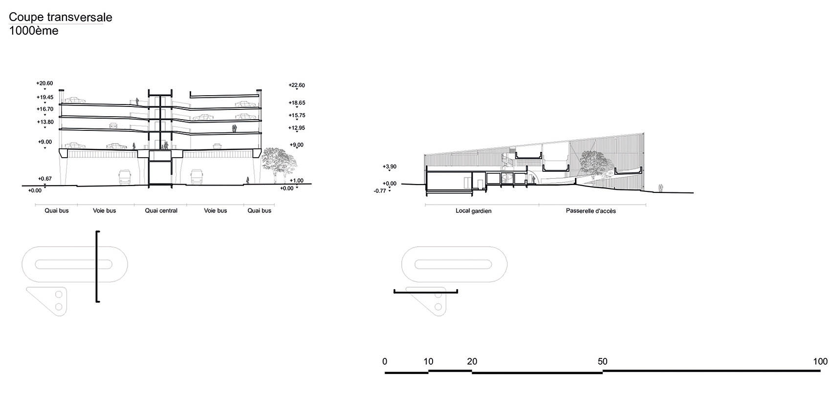 Park and ride and bus station by ateliers O-S architectes - 谷德设计网