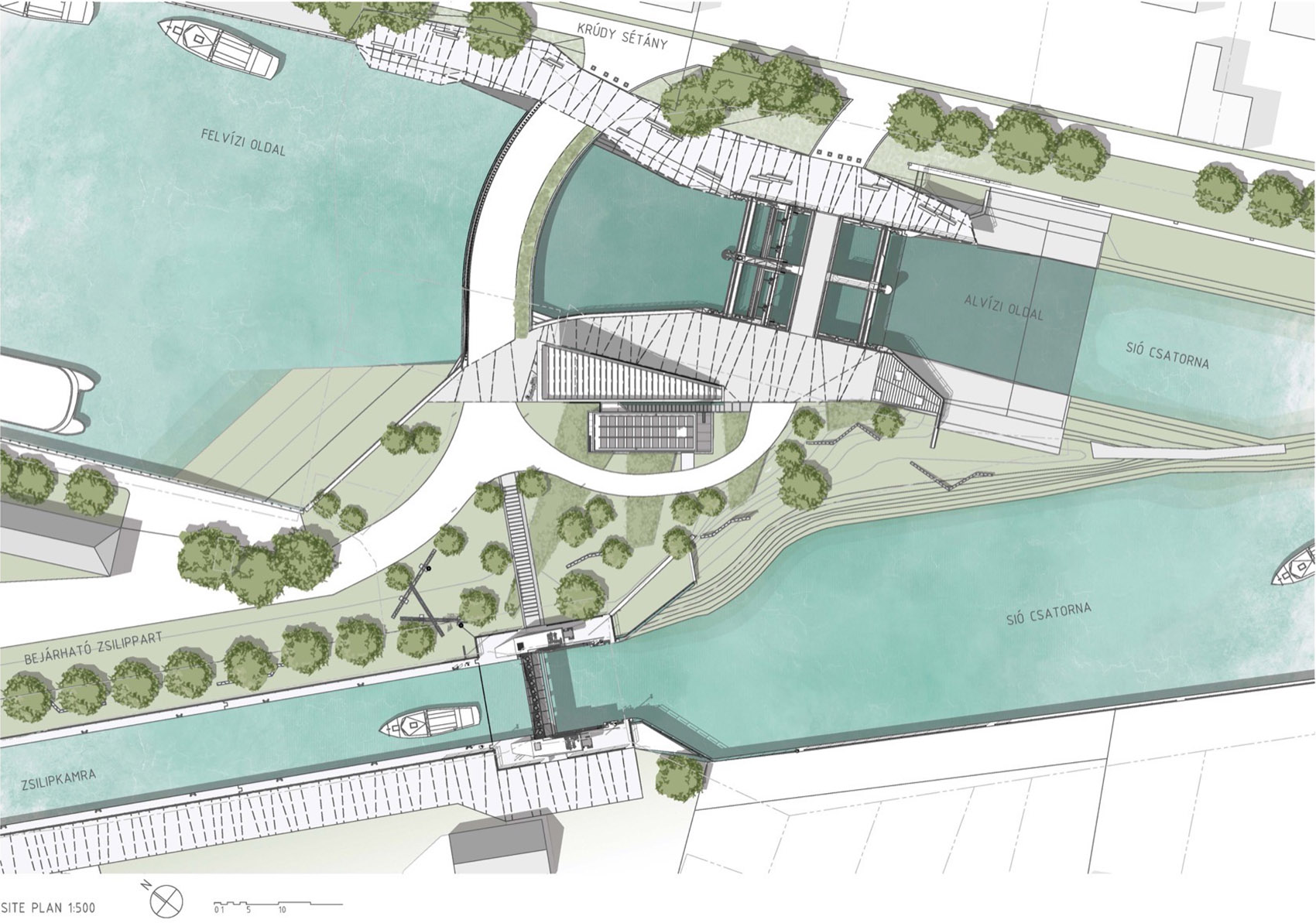 The Siófok Water Lock Reconstruction Project by Térhálózat - 谷德设计网