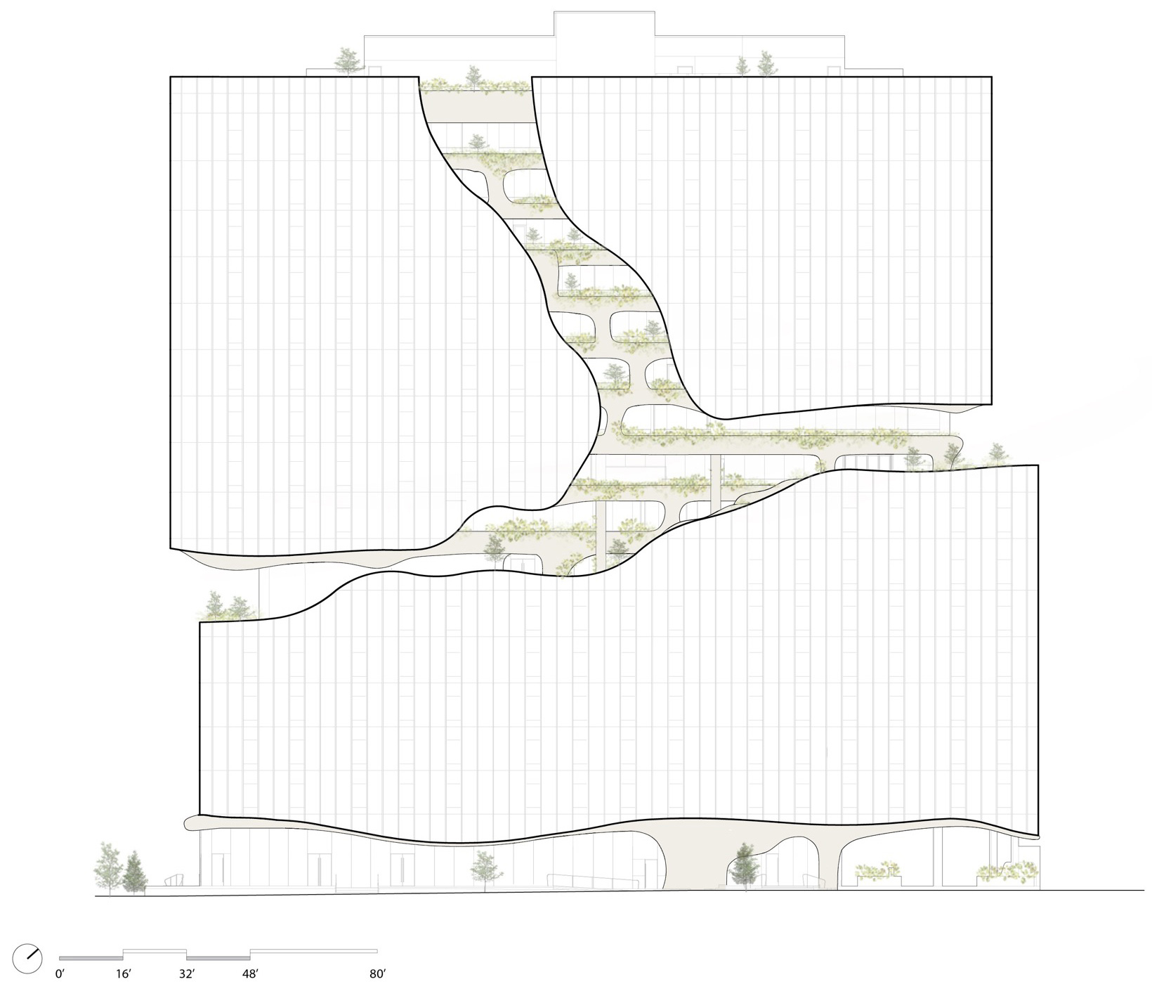 Ma Yansong/MAD Architects Unveil One River North: A Cracked-Open Canyon ...