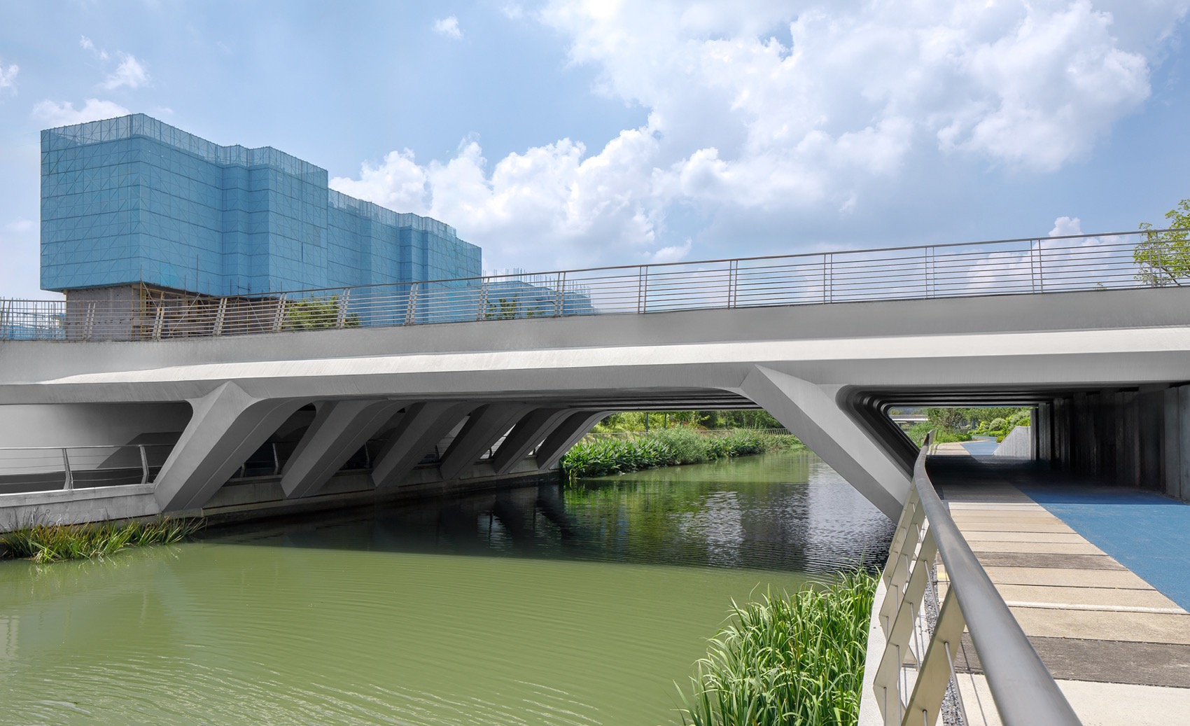 Pedestrian and vehicular bridges for Nanjing’s Nanbu New Town by NAN ...