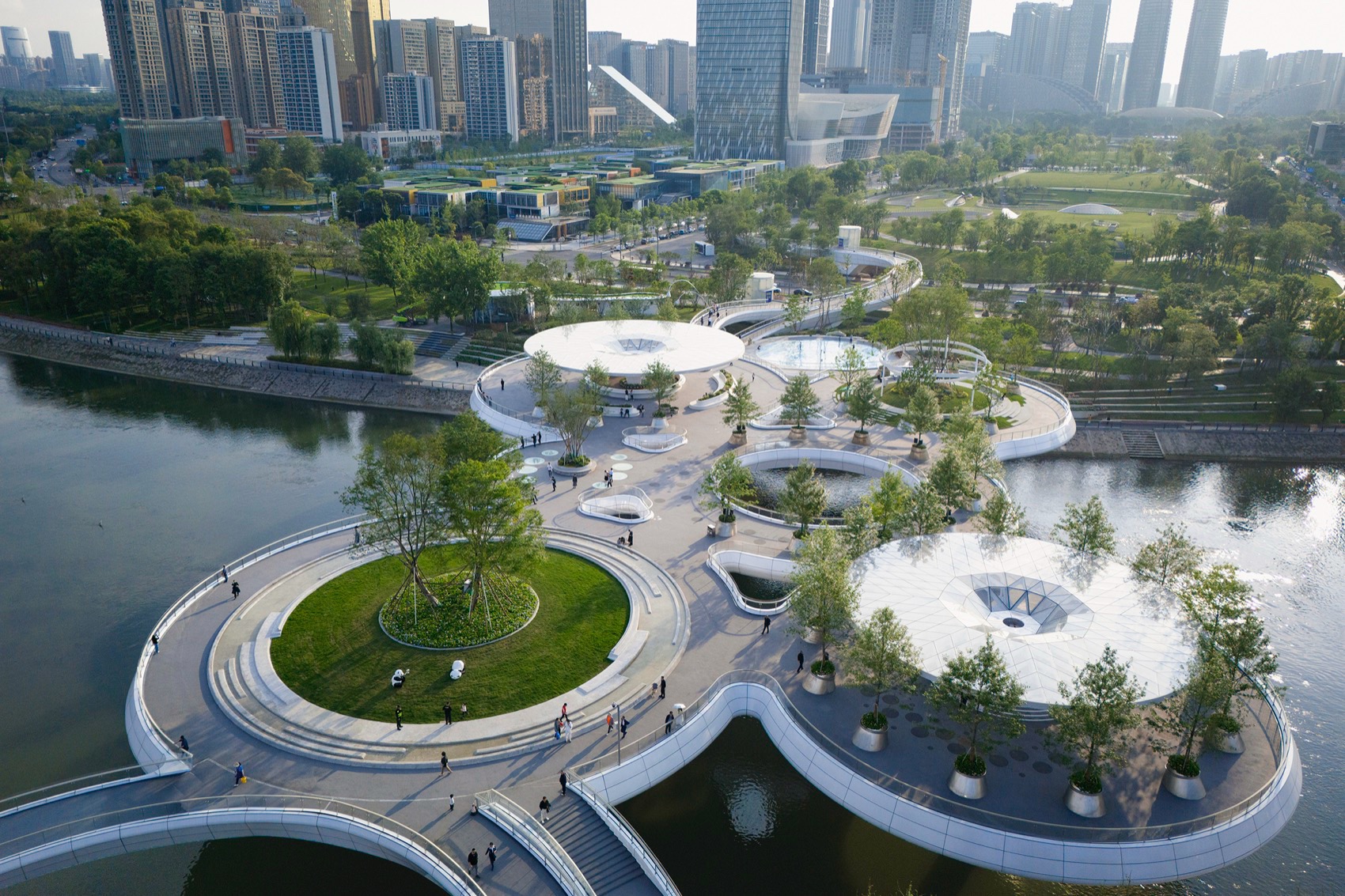 Chengdu Floating Park Bridge by China Southwest Architectural Design ...