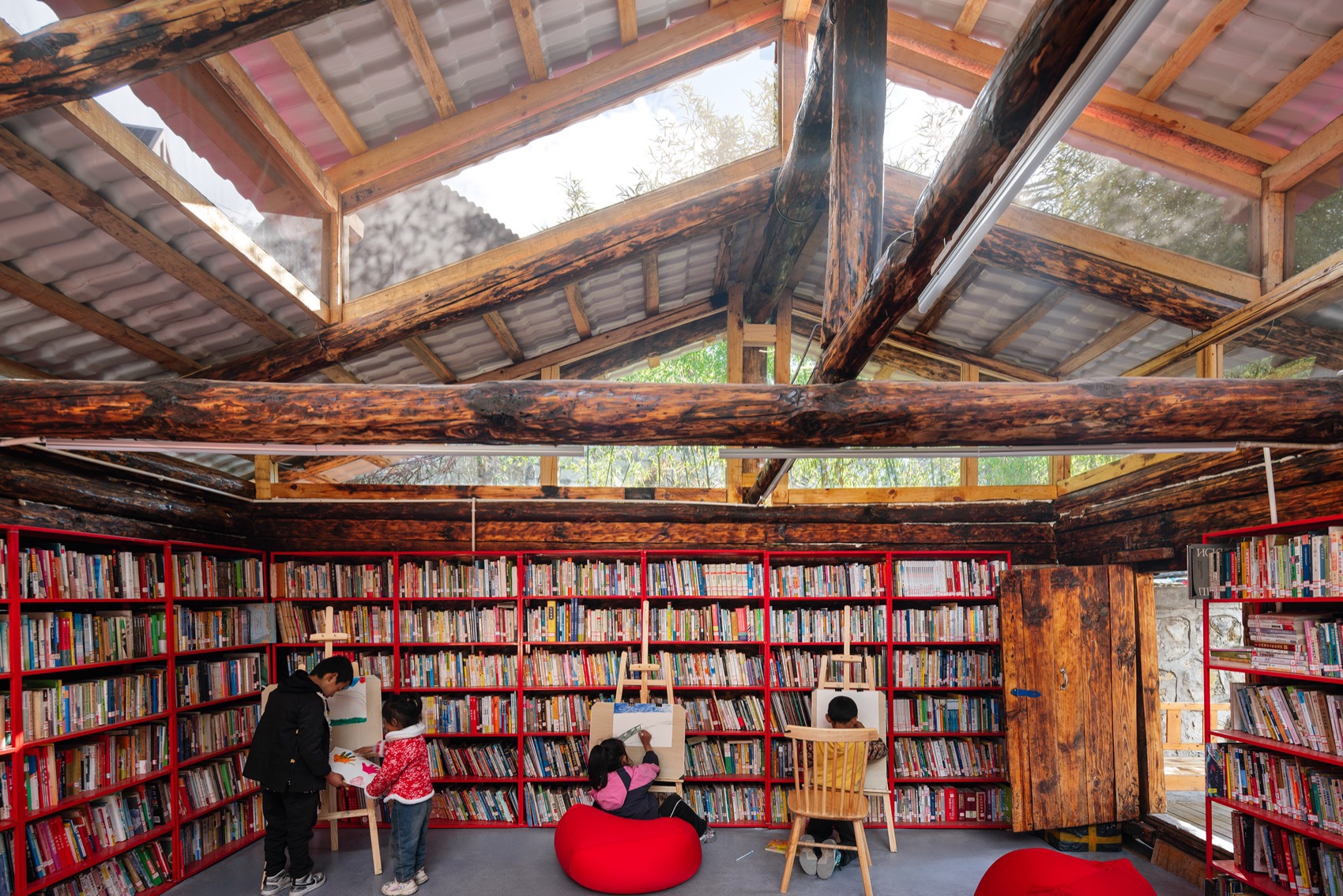 “Flower on Hillside” Community Library by STEPS Architecture - 谷德设计网