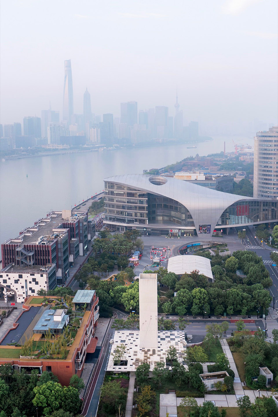 Wind Tower & Garden & Restroom in Yangpu Riverside Public Space ...