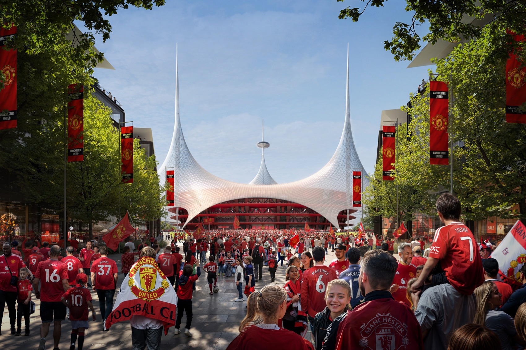 Designs for Old Trafford Stadium District revealed by Foster + Partners ...