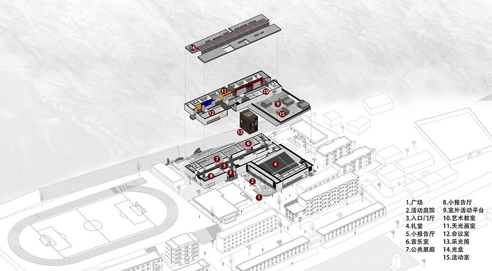 The Multifunctional Art Center of Lhozhag County Middle School by ...