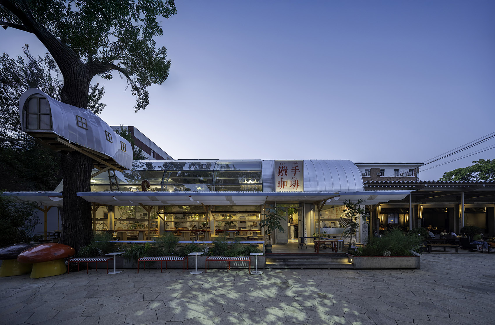 METAL HANDS Coffee Youyi Store, Garden Branch, Beijing by SA Architects ...