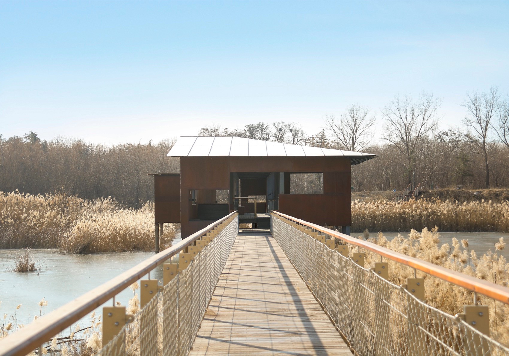 Reed Pavilion, Bird-watching Tower –Park service building series in ...
