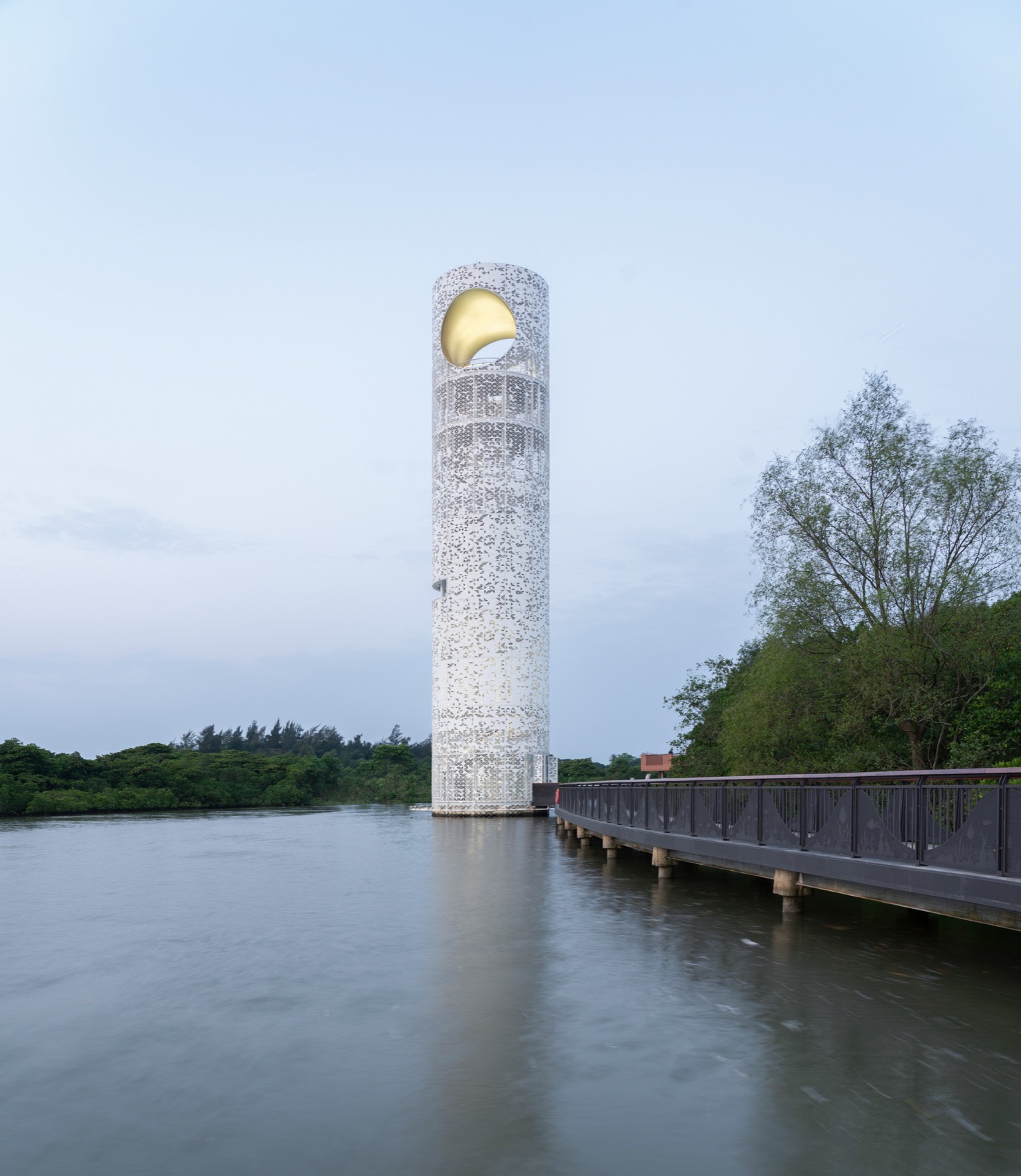 Observation Tower of Dongzhai Harbor Mangrove Natural Reserve Area by ...