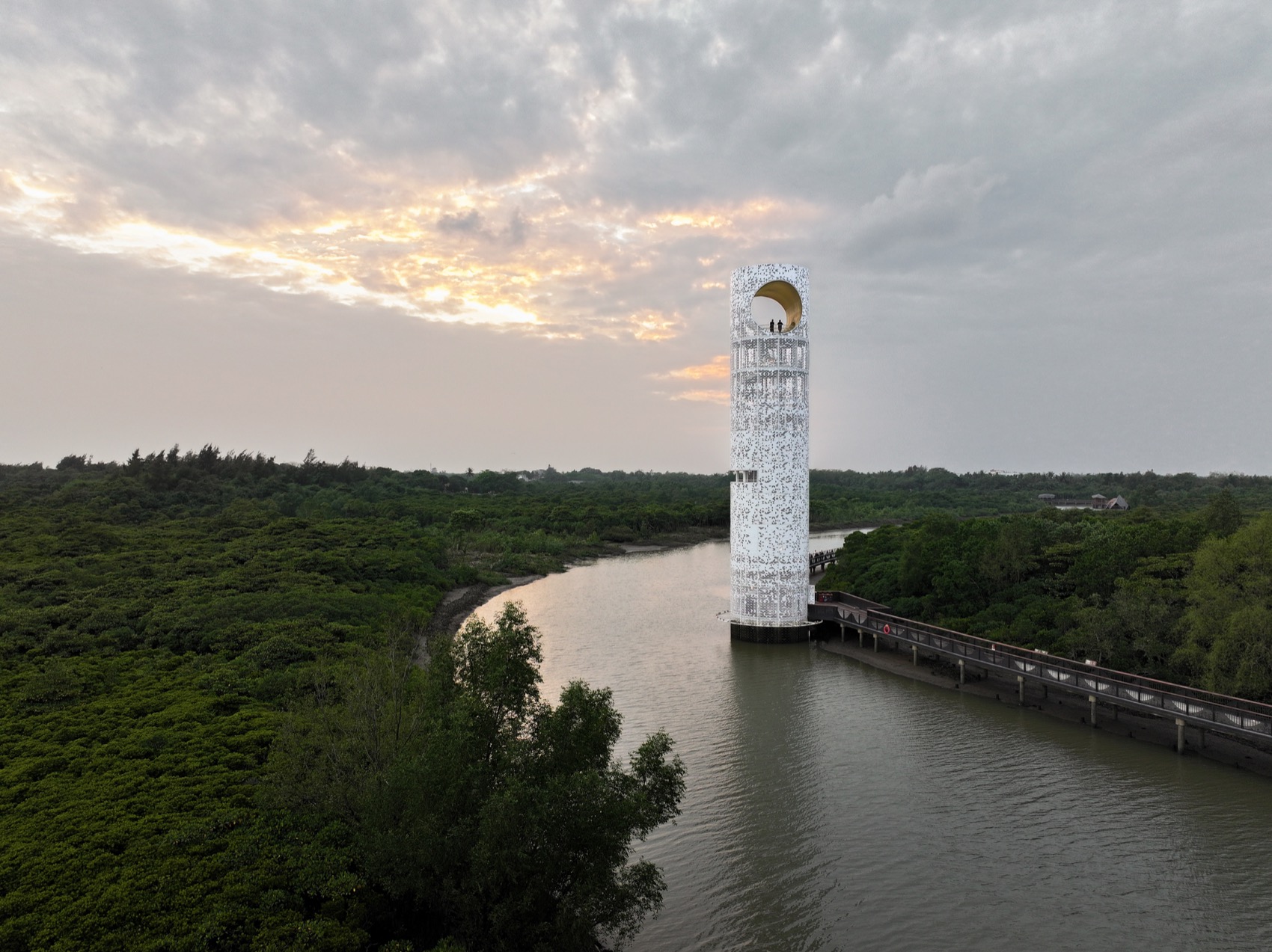 Observation Tower of Dongzhai Harbor Mangrove Natural Reserve Area by ...