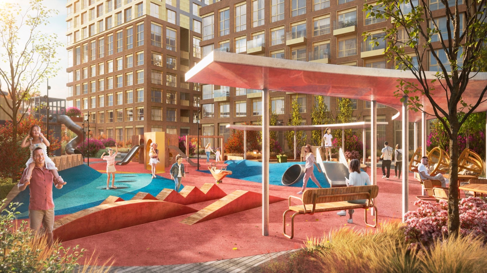 Courtyard of WOW Residential Complex by Architectural Bureau VESCH - 谷德设计网