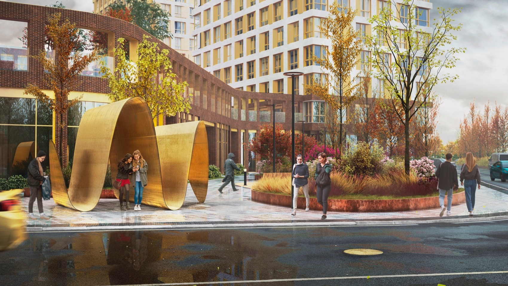 Courtyard of WOW Residential Complex by Architectural Bureau VESCH - 谷德设计网