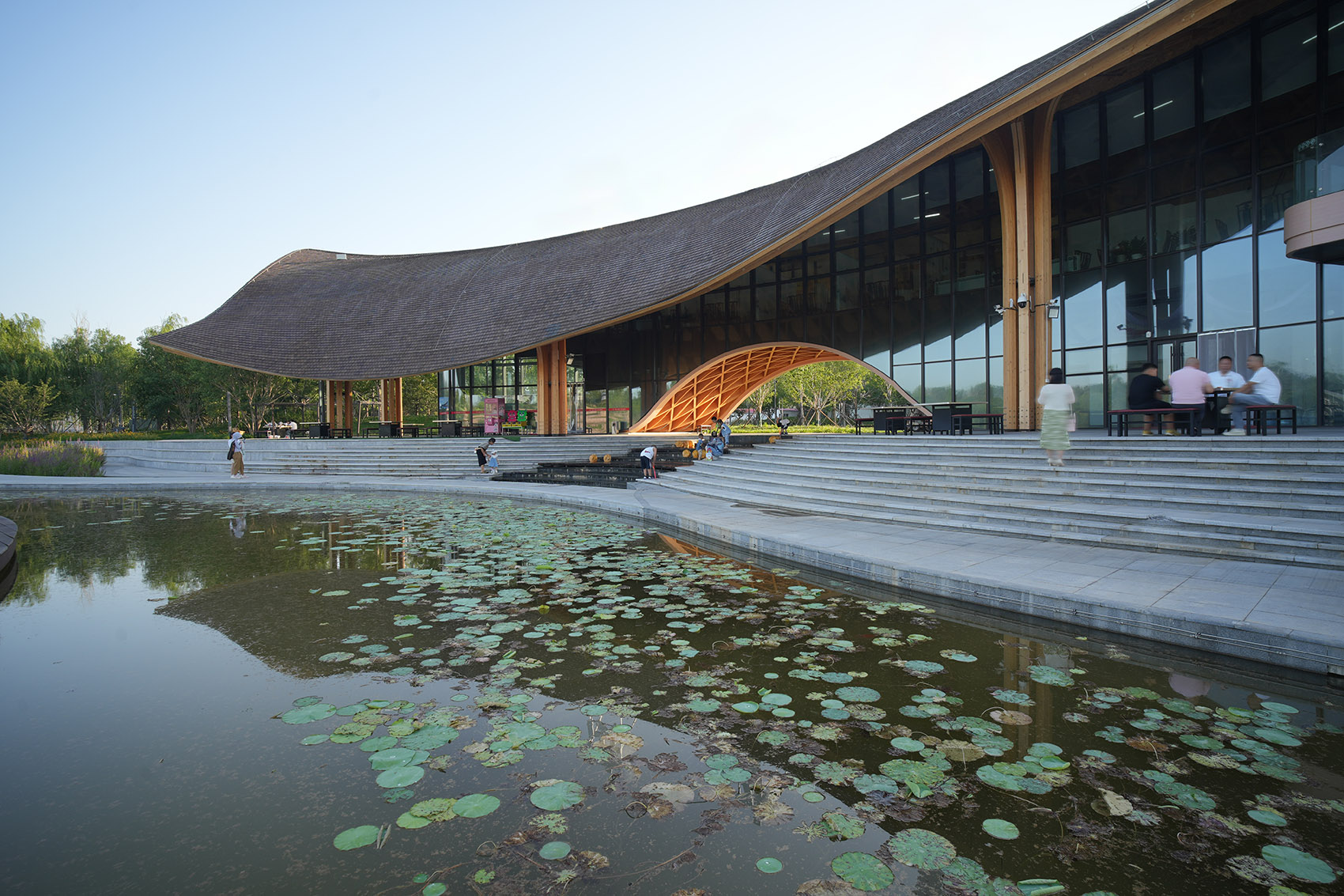 Lakeside Restaurant at Silk Road Friendship Park in Dingzhou by SUP ...