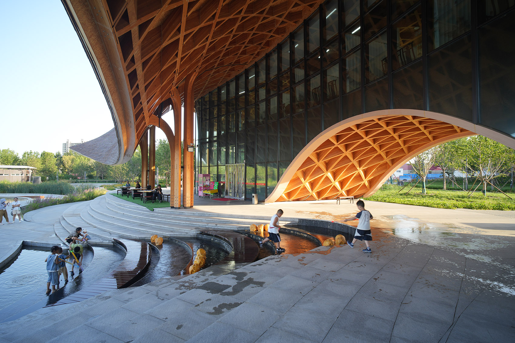Lakeside Restaurant at Silk Road Friendship Park in Dingzhou by SUP ...